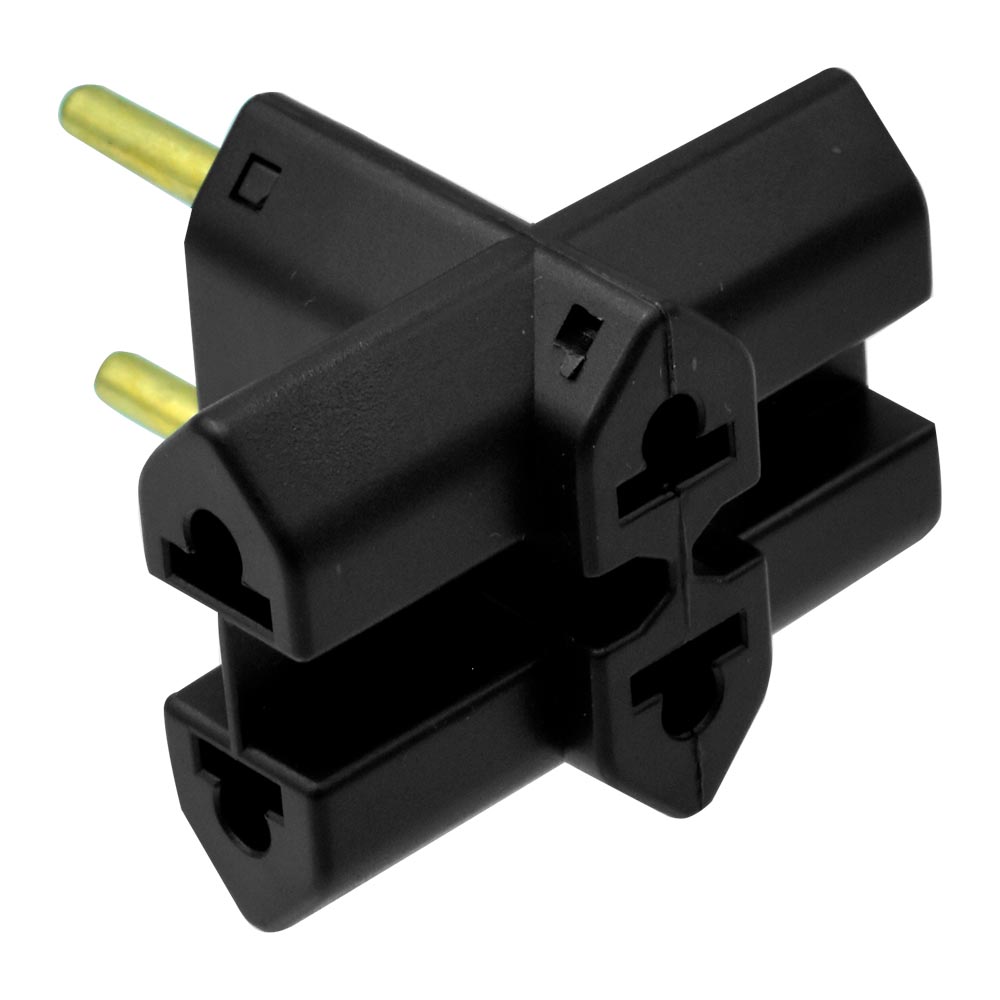 Adaptador Tomada Benjamin Tipo T Fêmea para Padrão Brasil - Preto no ...