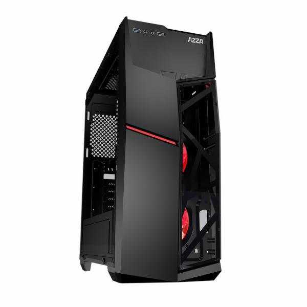 GABINETE GAMER AZZA GOLEM 221 VIDRO PRETO CSAZ-221G - 2 COOLER RGB ...
